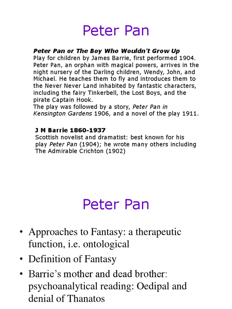 Barrie Peter Pan Text Only | Download Free PDF | Peter Pan | Neverland