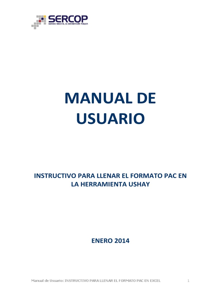 Manual Sercop | PDF | Microsoft Excel | Empresa de propiedad estatal