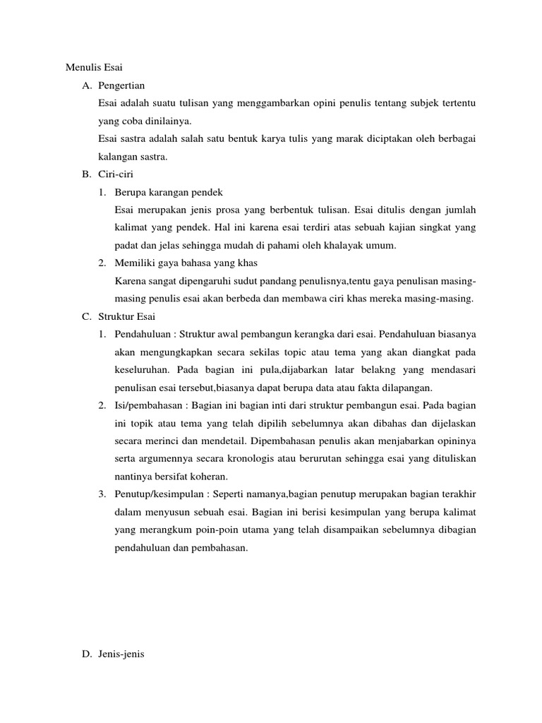 Judul Menulis Esai Pdf