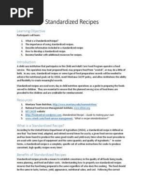 Cacfp Standardized Recipe Form | Bryont Blog