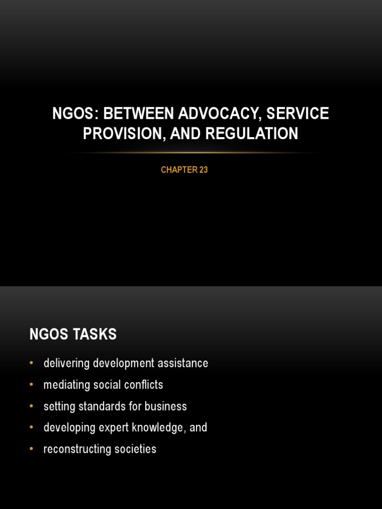 Ngos: Between Advocacy, Service Provision, and Regulation | PDF | Non ...