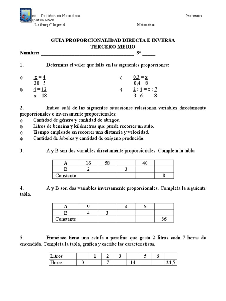 Directa e Inversa | PDF | Enseñanza de matemática | Naturaleza