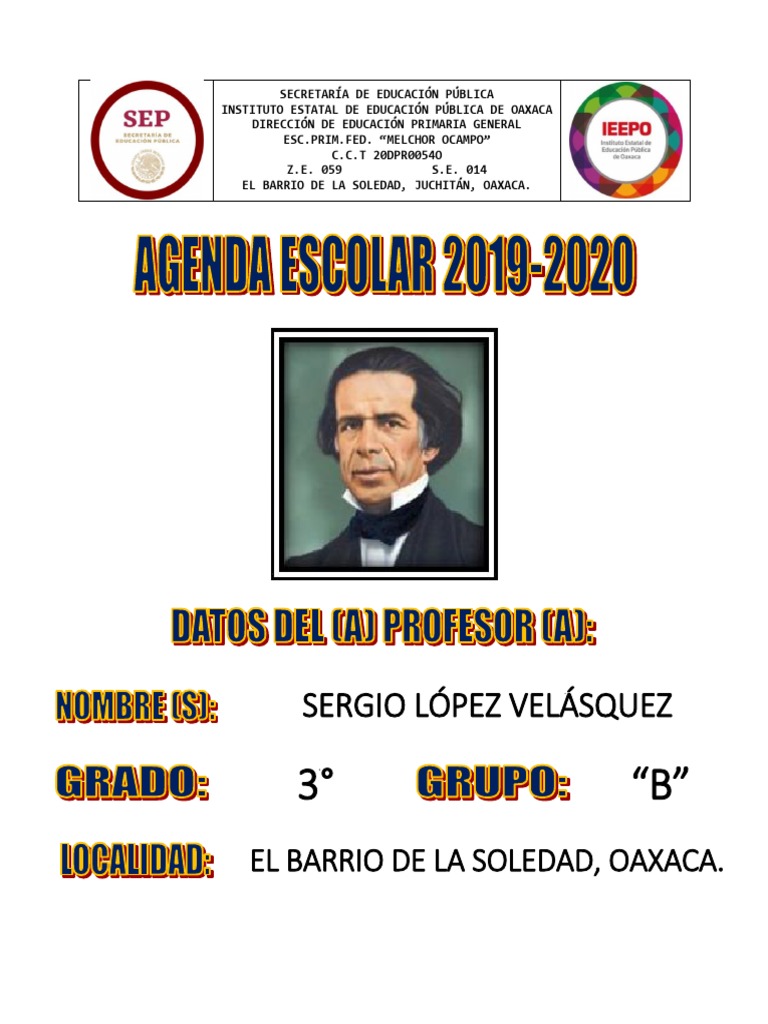 Agenda Escolar 2019-2020 para Maestros de Grupo | PDF | Estudiantes ...