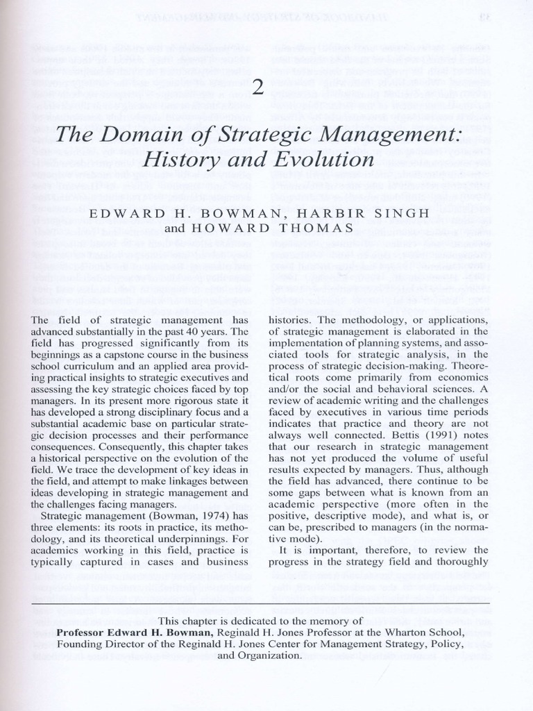 The Domain of Strategic Management | PDF | Strategic Management | Swot ...