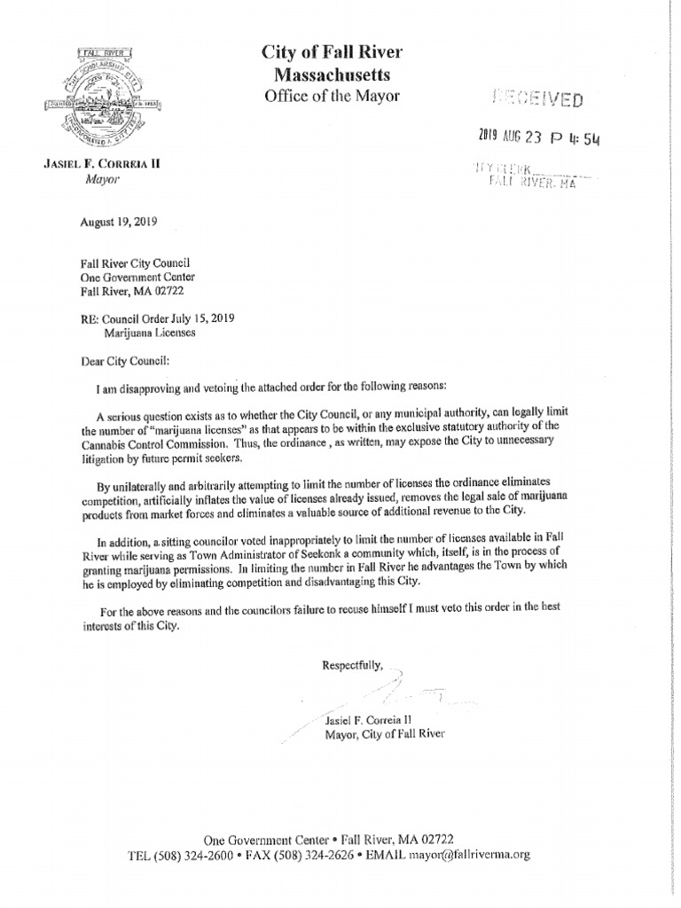 Letter From Mayor Jasiel Correia To City Council | PDF
