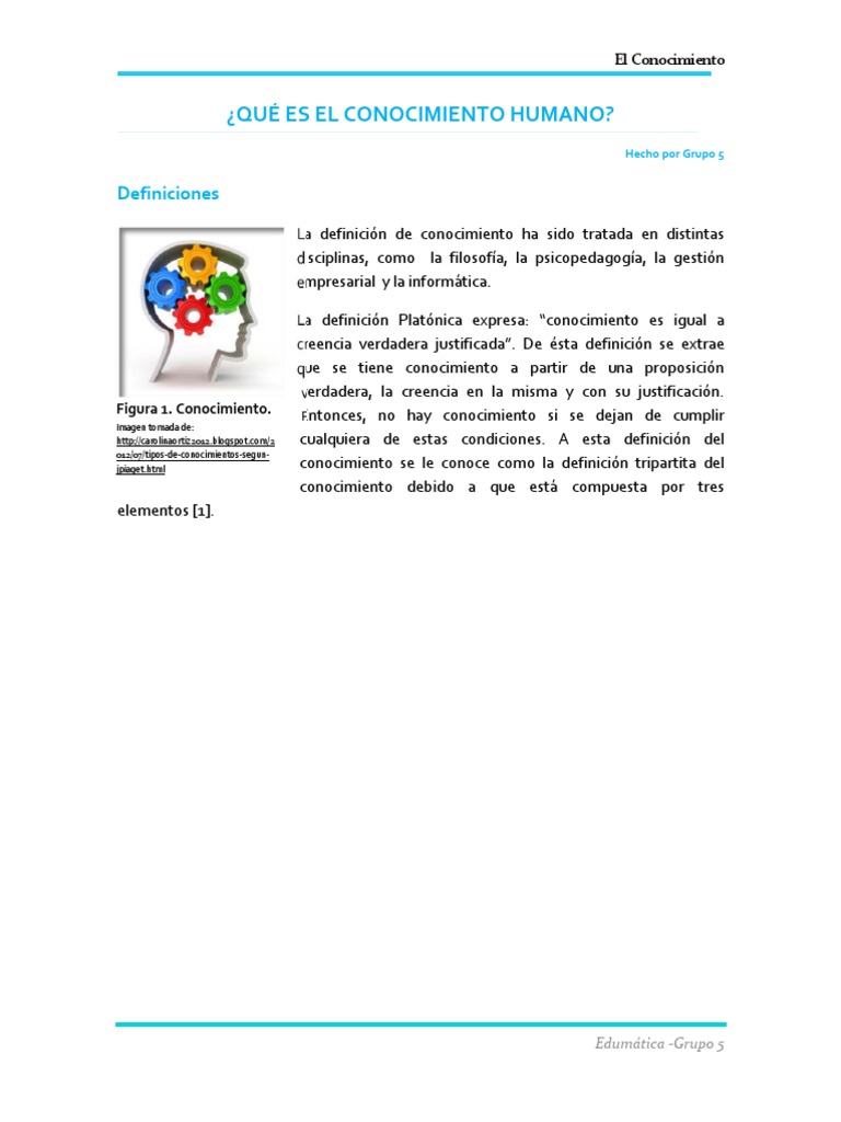 Definiciones del Conocimiento Humano | PDF | Conocimiento | A priori y ...