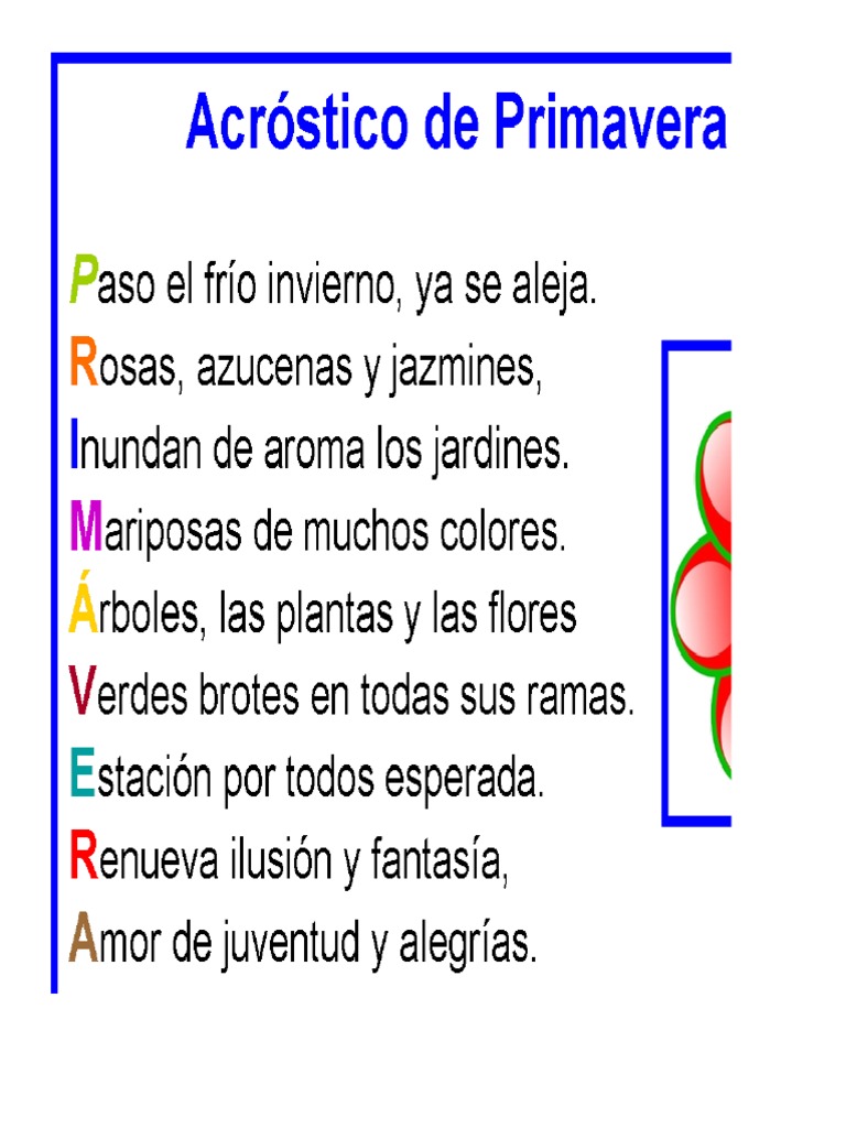 Acrostico Primavera | Descargar gratis PDF | Recursos poéticos ...