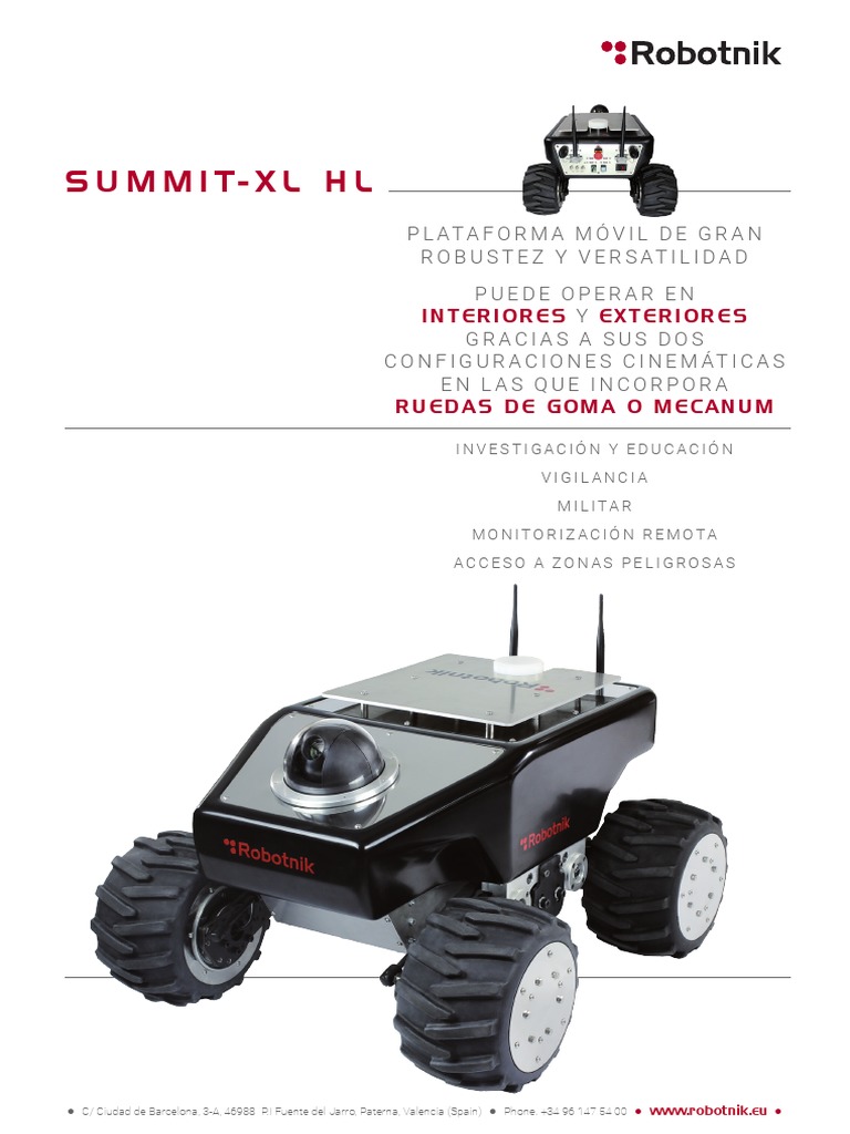 Robotnik Ficha Técnica SUMMIT XL HL ES | PDF | Informática y tecnología ...