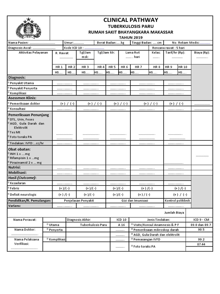 Clinical Pathway: Tuberkulosis Paru | PDF