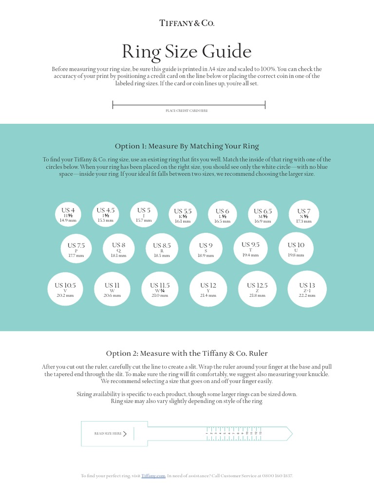 Tiffany Ring Size Chart Commitment Rings Outlet Tiffany