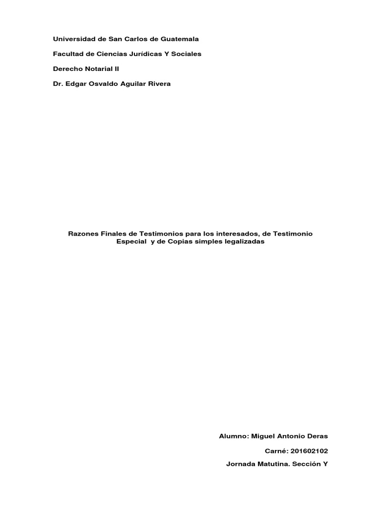 Testimonio, Testimonio Especial y Copia Simple Legalizada | PDF | Ley ...