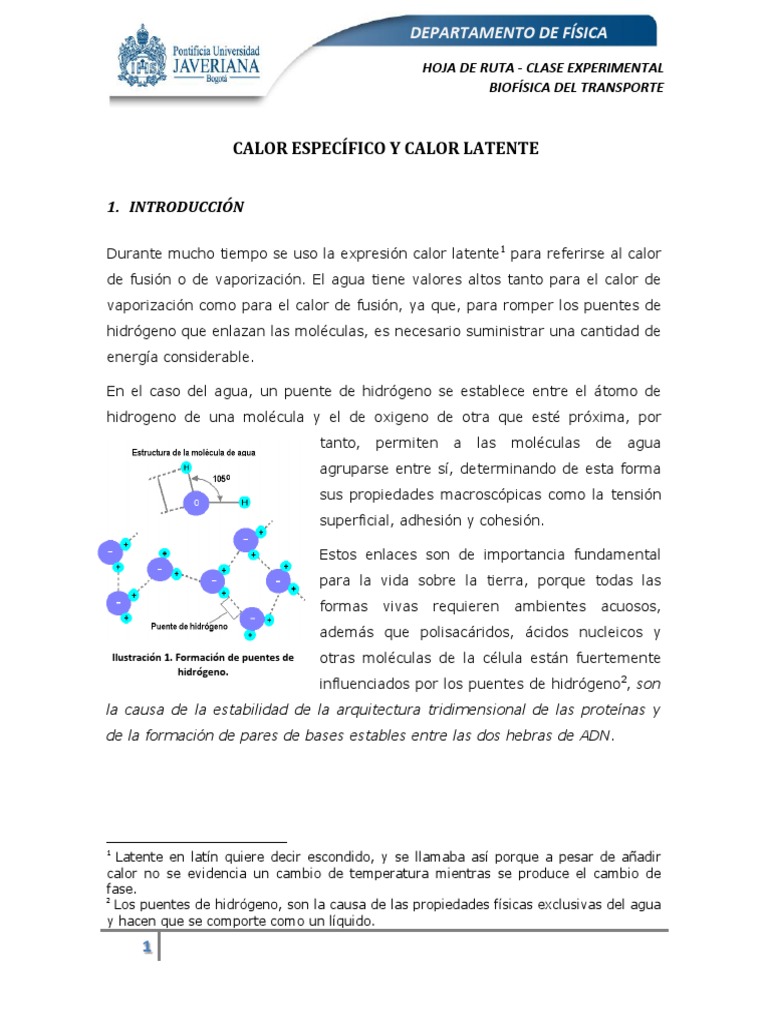 Calor Específico y Latente del Agua | PDF | Propiedades del agua | Calor