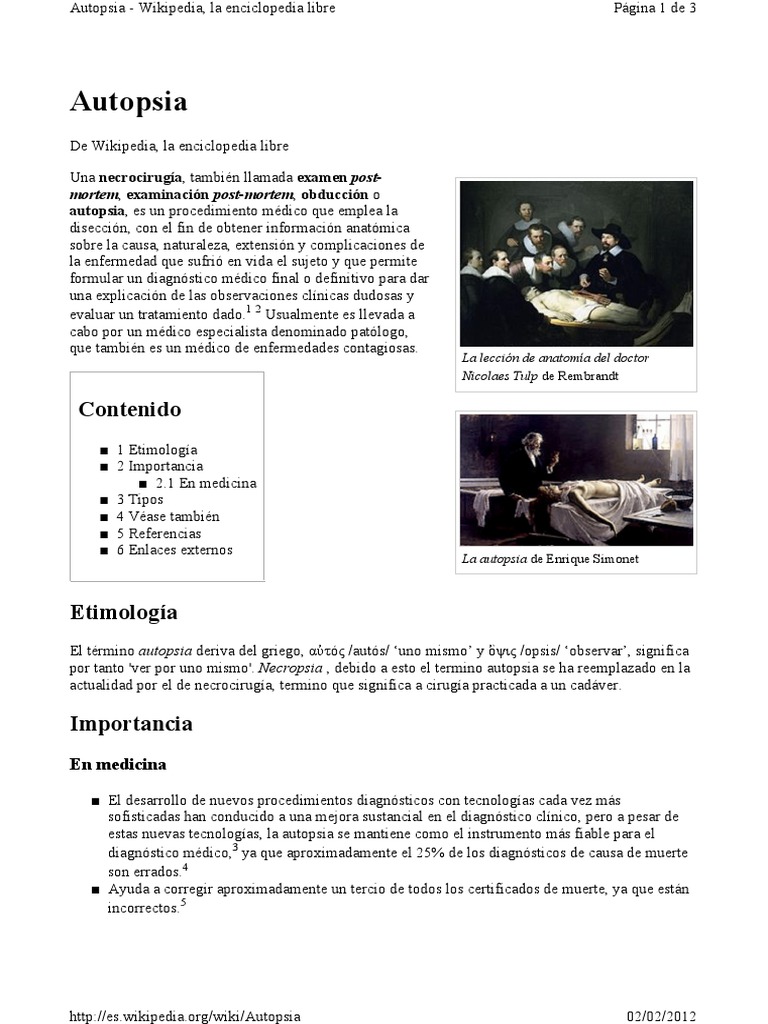 Autopsia PDF | PDF | Autopsia | Medicina