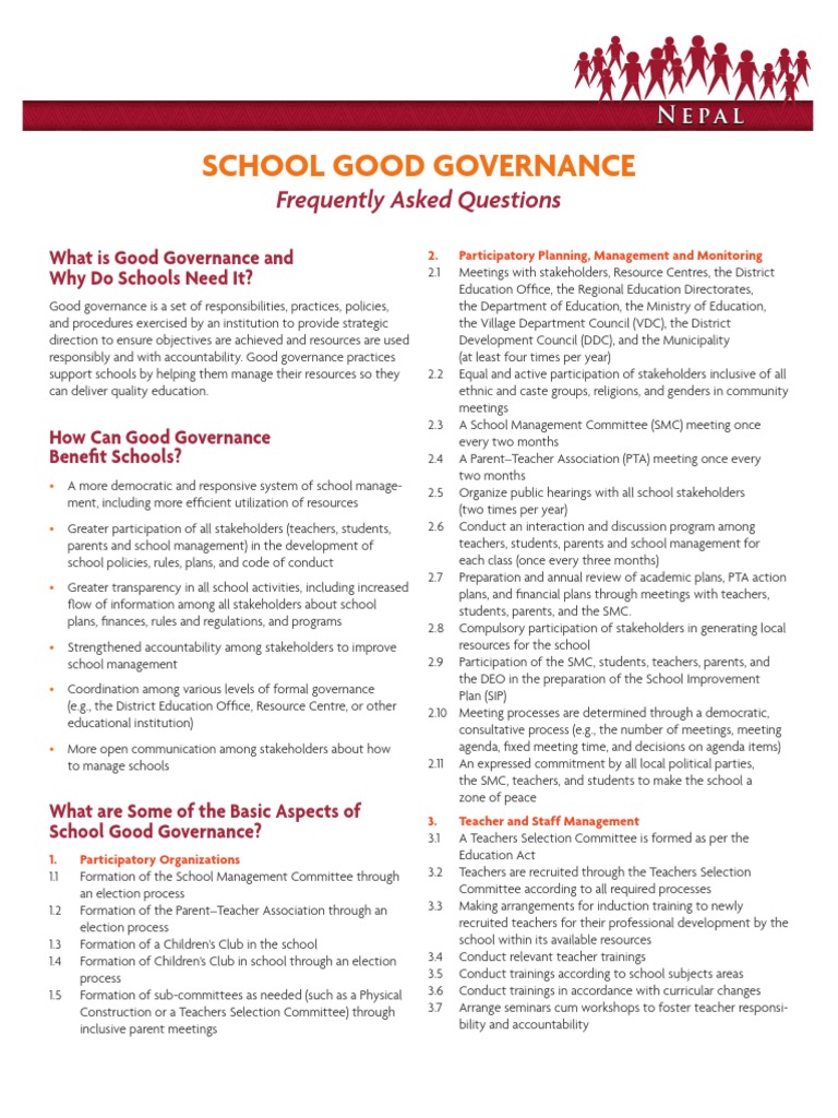 School Good Governance: Frequently Asked Questions | Download Free PDF ...