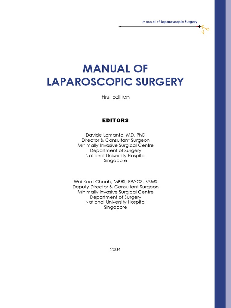 Manual of Laparoscopic Surgery | PDF | Surgery | Surgical Suture