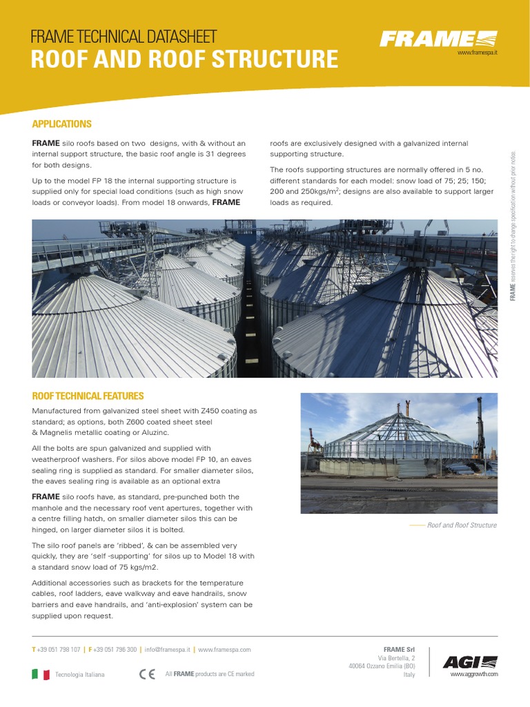 Roof and Roof Structure: Frame Technical Datasheet | PDF ...
