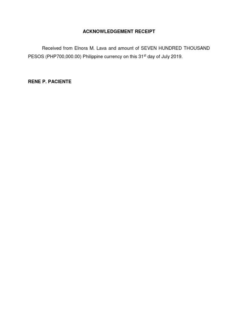 Acknowledgement Receipt | PDF