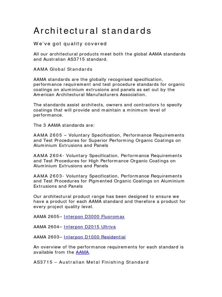 Architectural Standards | PDF