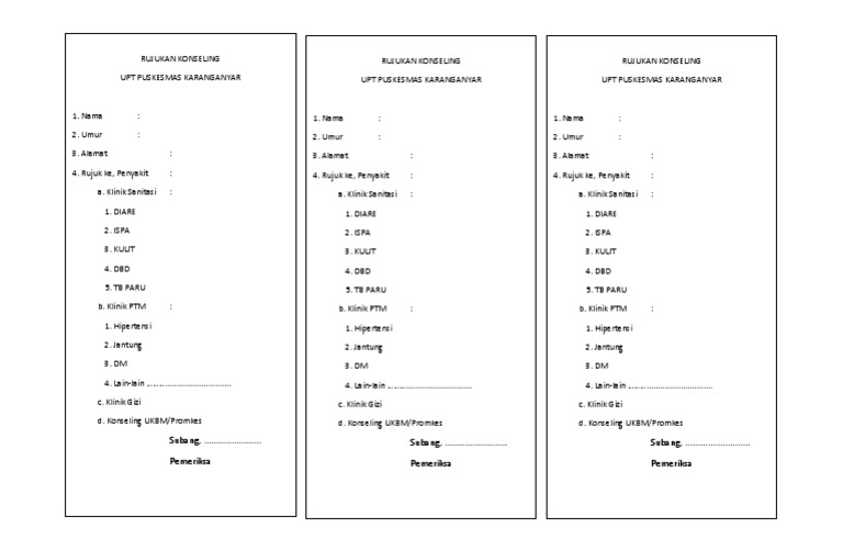 Form Rujukan Konseling | PDF