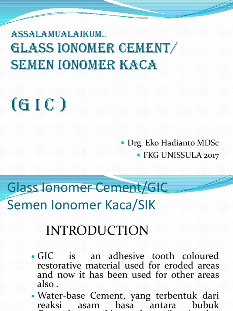 Gic Rmgi Compomer | PDF | Dentistry Branches | Physical Sciences