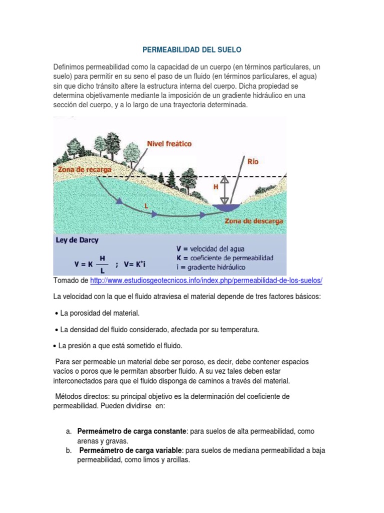 Permeabilidad Del Suelo | PDF