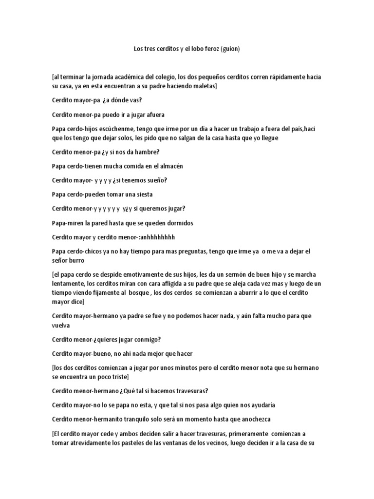 Los Tres Cerditos y El Lobo Feroz | PDF