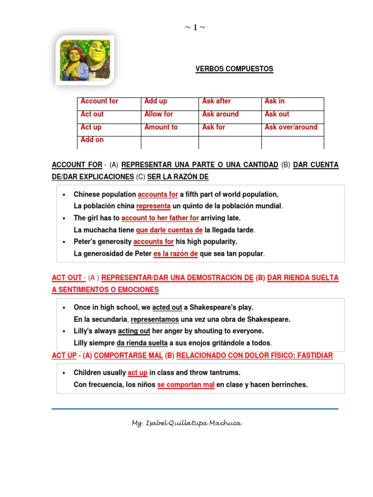 Verbos Compuestos Del Ingles | PDF