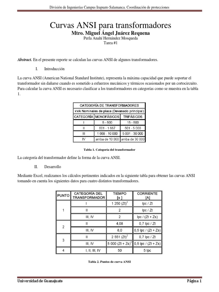 Curvas Ansi para Transformadores | Descargar gratis PDF | Ingenieria ...