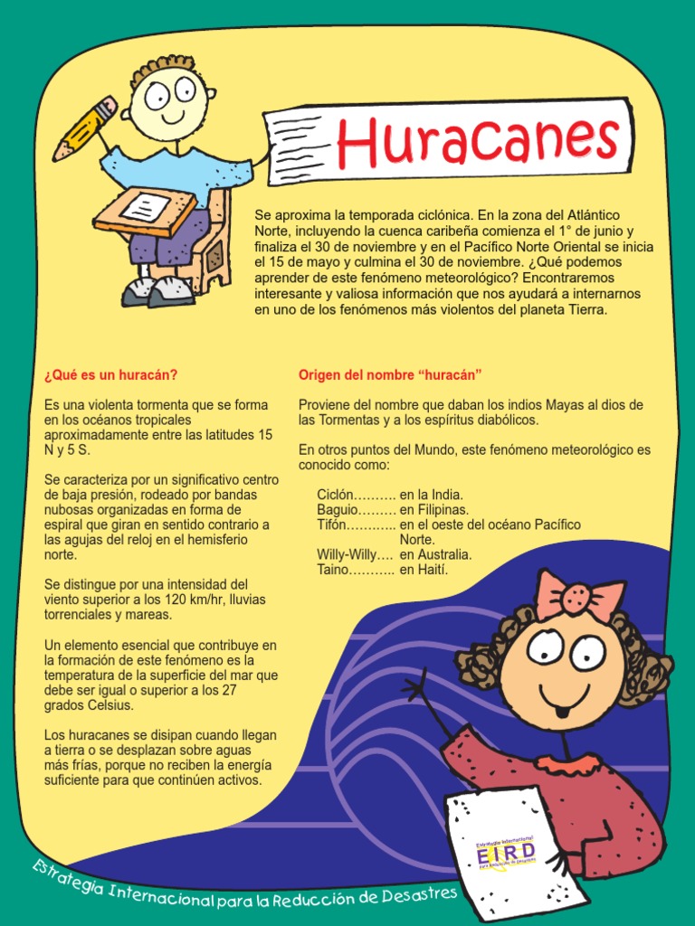 Hojas De Trabajo Sobre Huracanes Para Niños Inicia La Temporada De