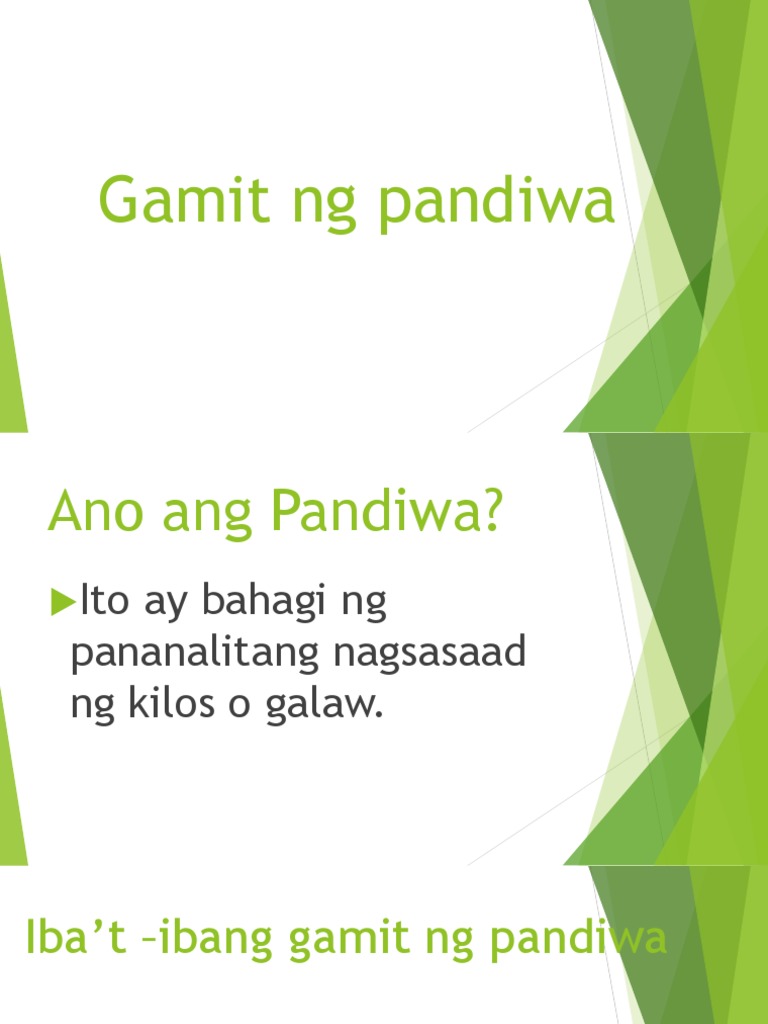 Gamit NG Pandiwa | PDF