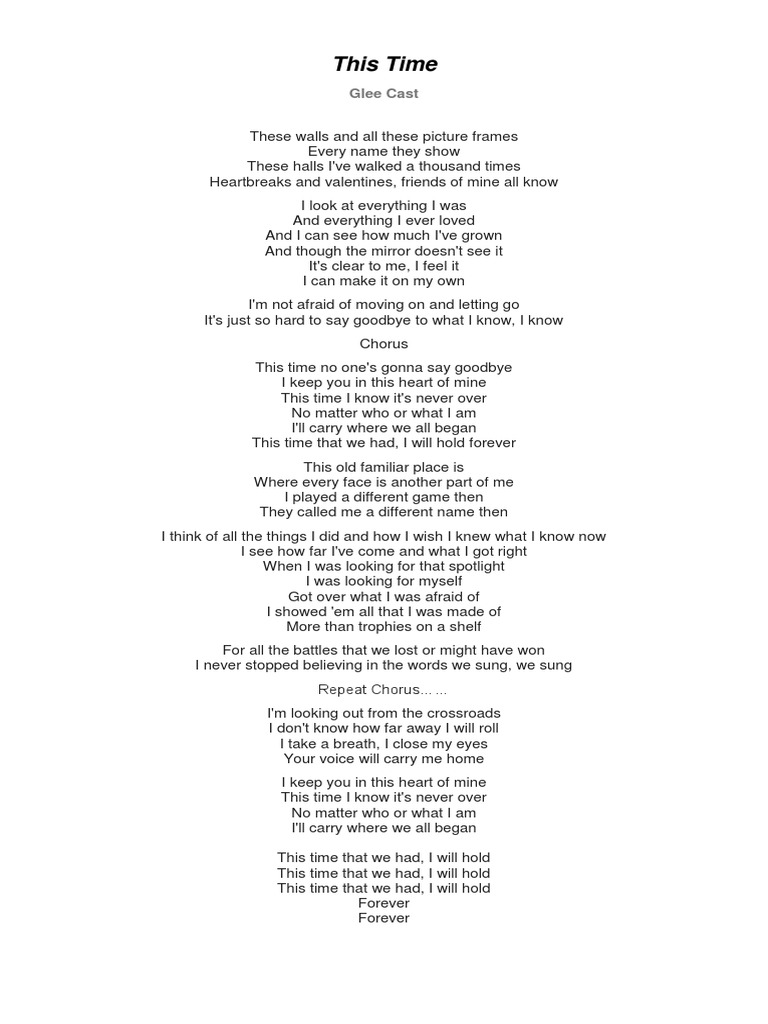 This Time: Glee Cast | PDF | Leisure