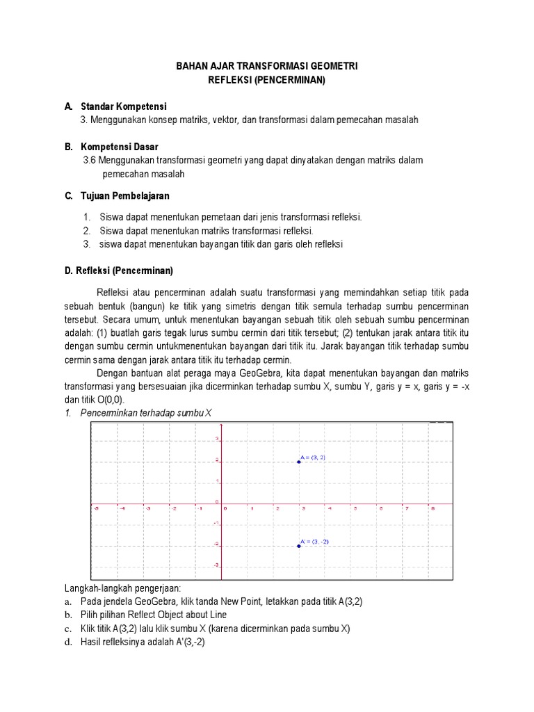 Bahan Ajar Transformasi Geometri | PDF