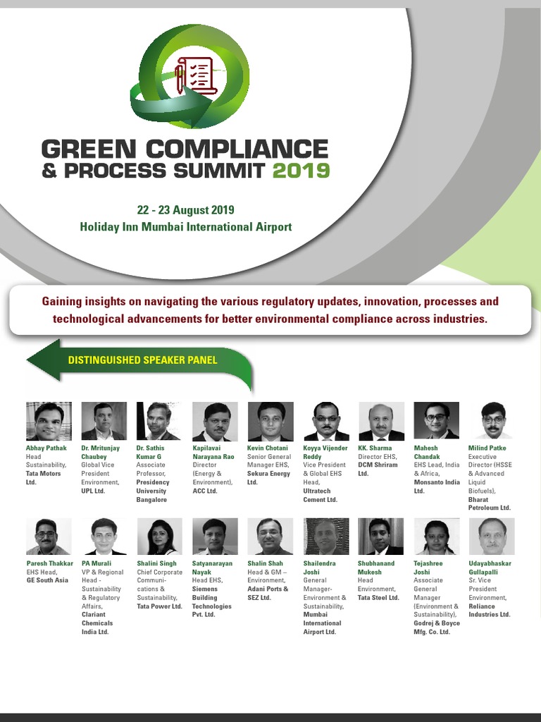 Green Compliance Summit 2019 Insights | PDF | Waste | Environmental ...
