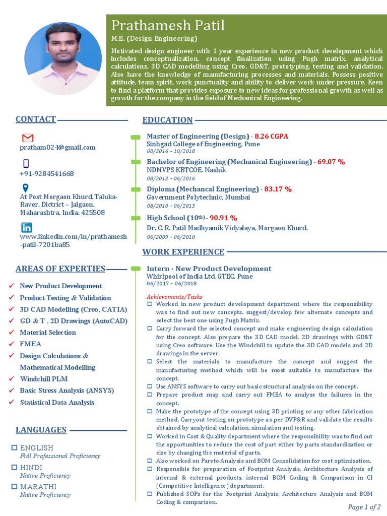 Prathamesh Patil Resume | PDF | Data Analysis | Prototype