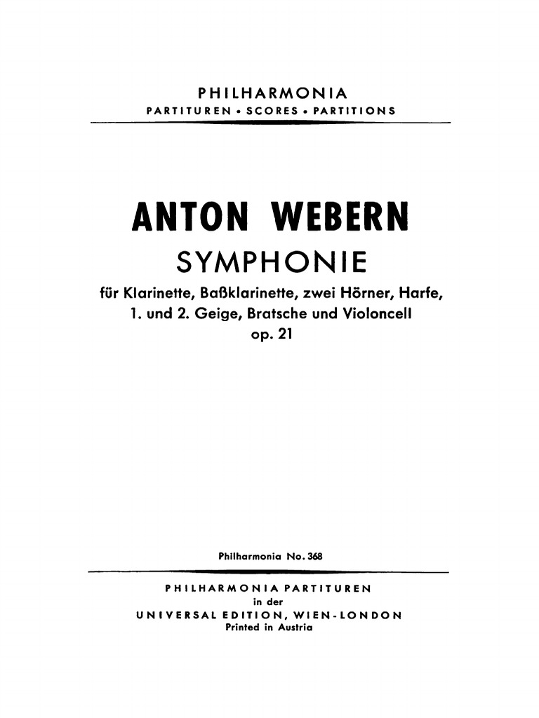 Webern Symphony Op21 | PDF
