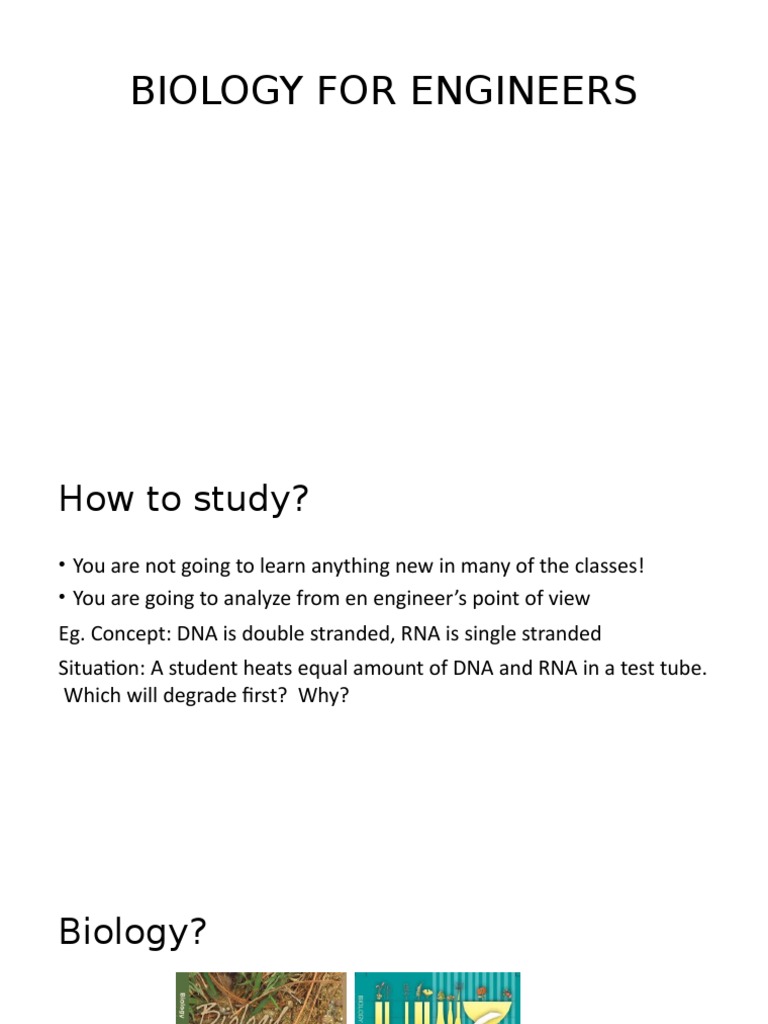 Biology Concepts for Engineers | PDF | Life | Genetics