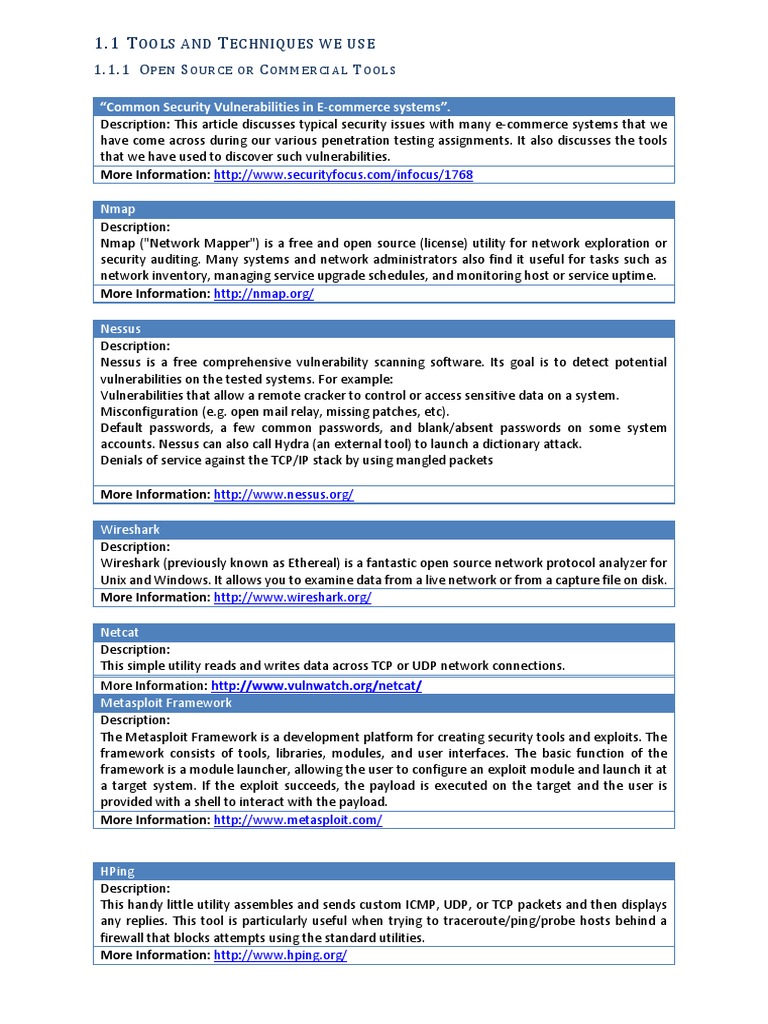 Tools and Techniques For VAPT | PDF | Virtual Private Network ...