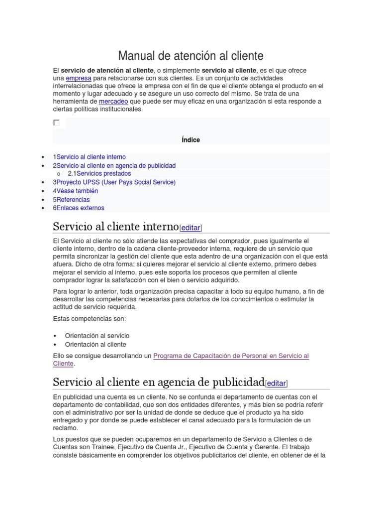 Manual de Atención Al Cliente | PDF | Servicio al Cliente | Business