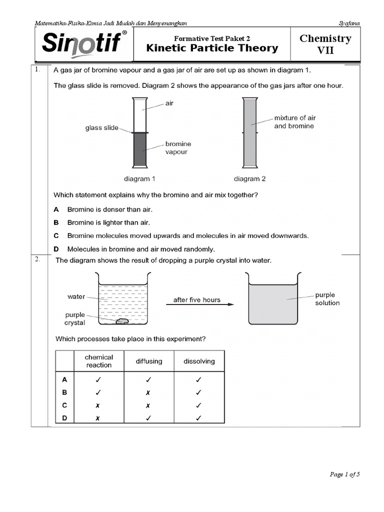 Kinetic Particle Theory Paket 2 | PDF | Diffusion | Gases
