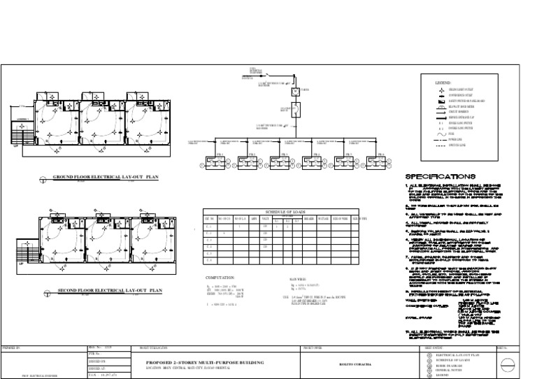Proposed 2-Storey Residential Building-Elect PDF | PDF | Electrical ...