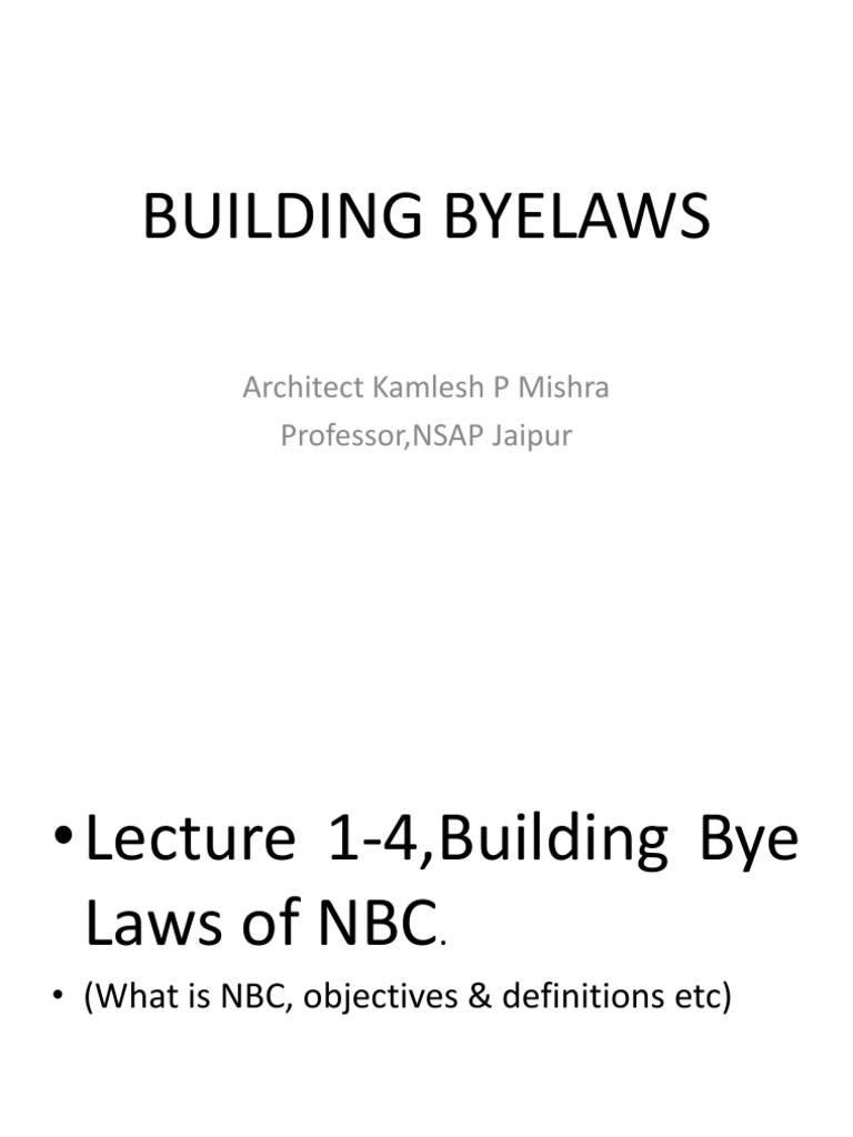 Building Byelaws NBC | PDF | Building Code | Building