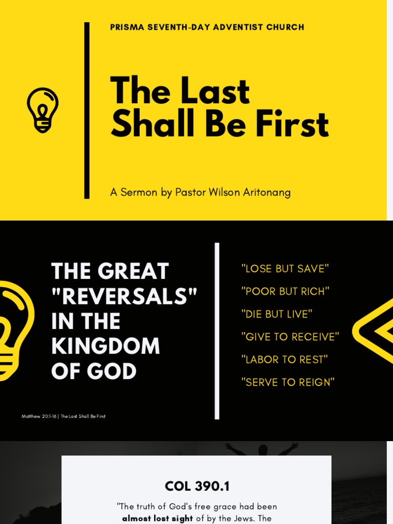 The Last Shall Be First | PDF | Grace In Christianity | Humility
