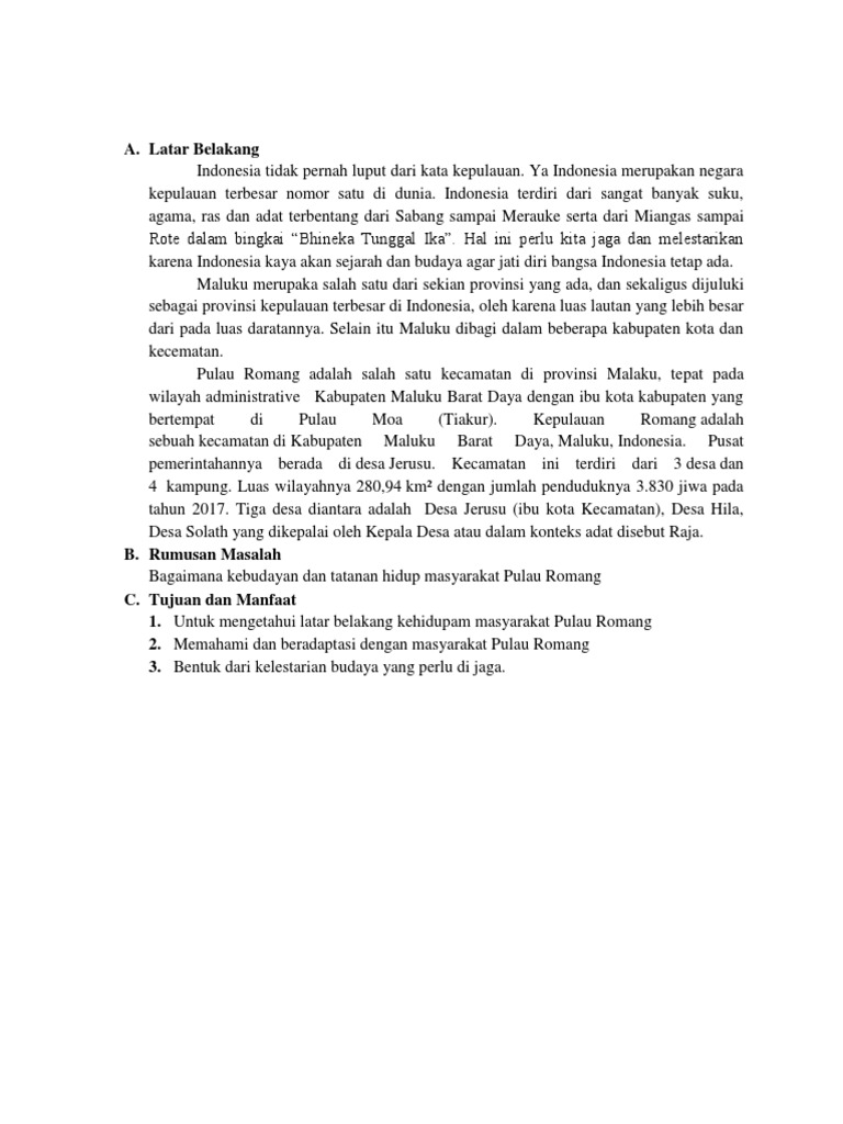 Mengenal Kebudayan Pulau Romang | PDF