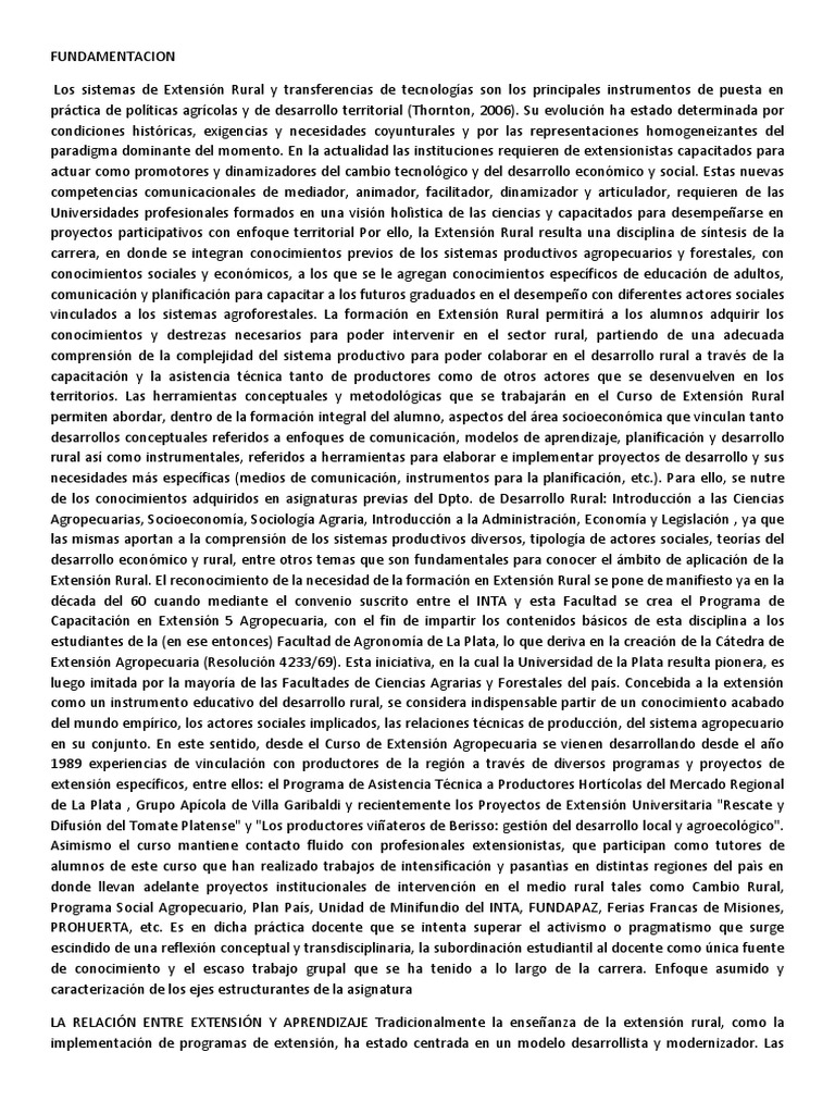 Fundamentos de Extension | PDF | Aprendizaje | Conocimiento