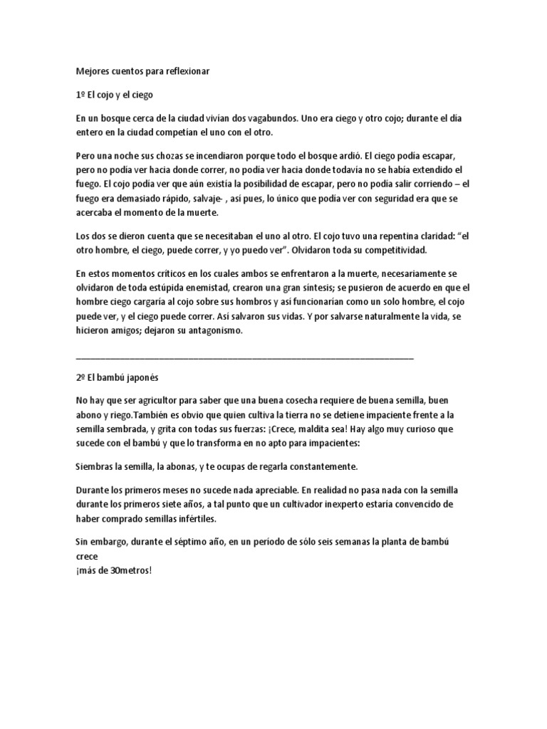 Mejores Cuentos para Reflexionar | PDF | zen | Sufrimiento