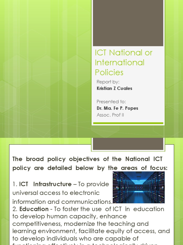 ICT National or International Policies | PDF | Economic Development ...