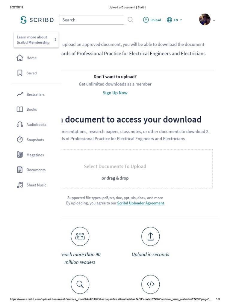 Upload A Document To Access Your Download | PDF | Scribd | Multimedia