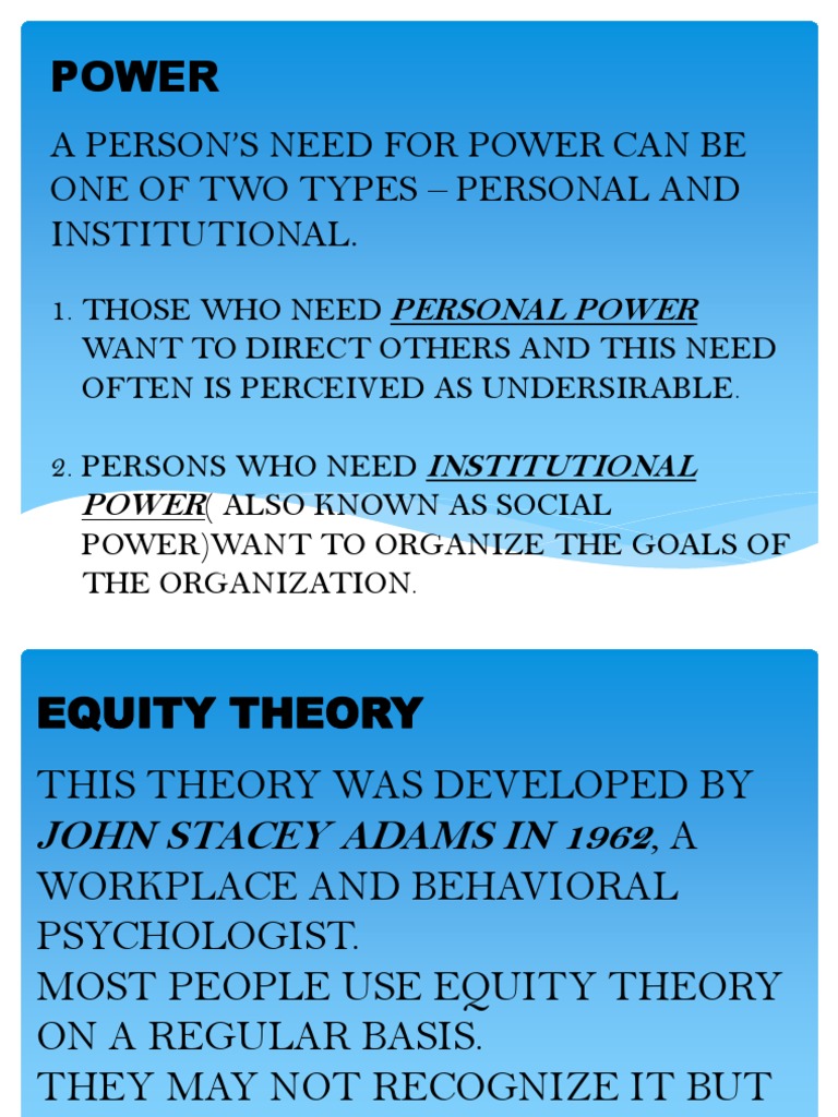 Power: A Person'S Need For Power Can Be One of Two Types - Personal and ...