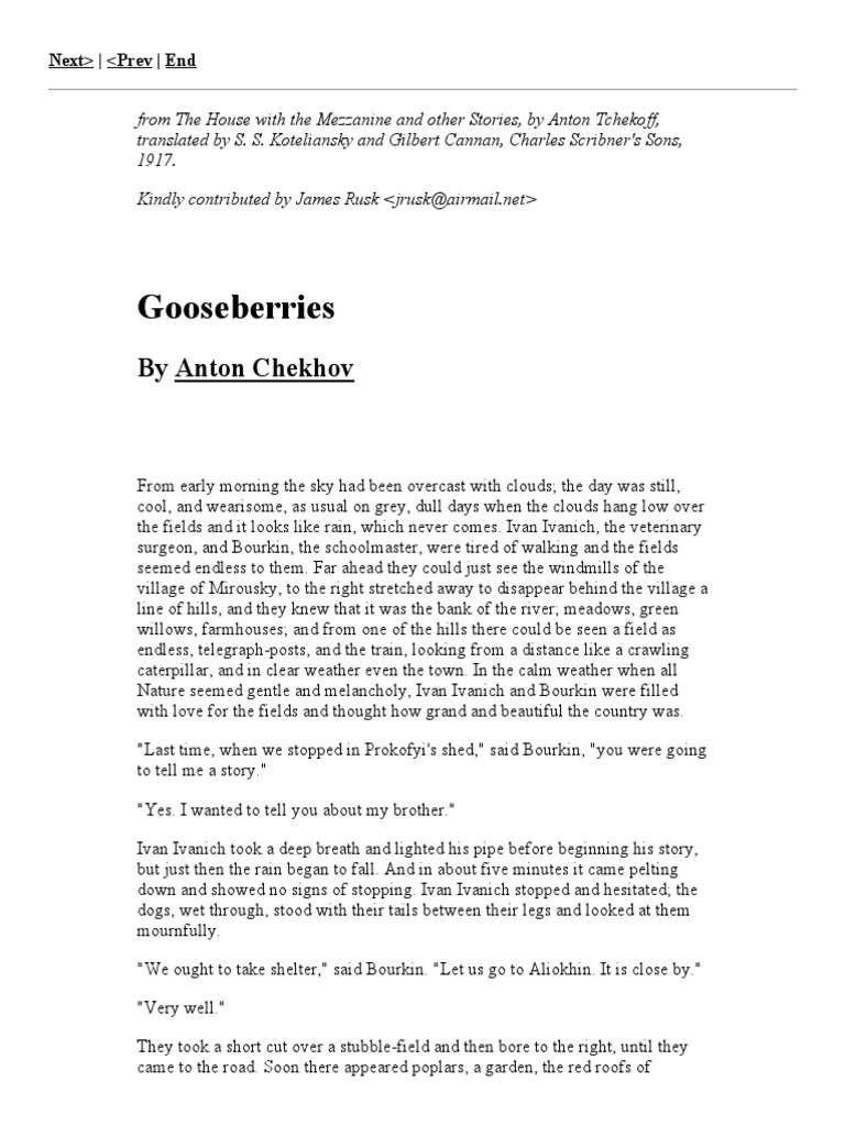 Gooseberries by Anton Chekhov 1898 | PDF | Nature