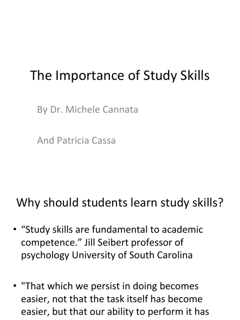 The Importance of Study Skills Final | PDF | Study Skills | Homework